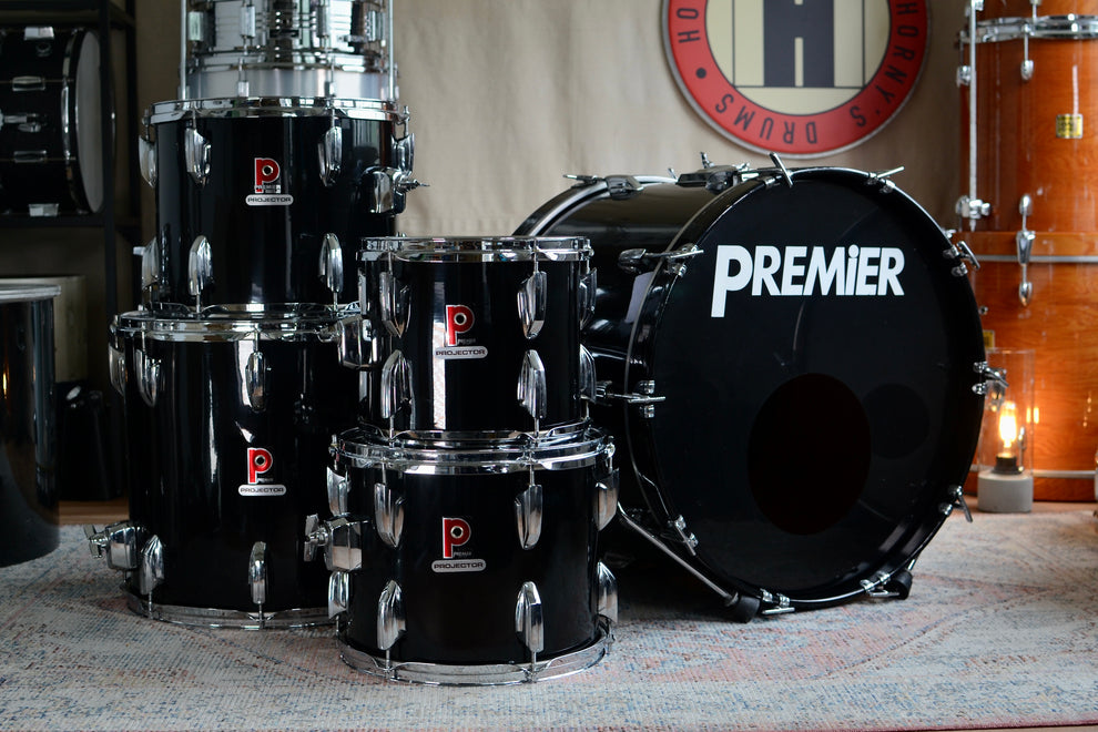 Premier Projector MKI 5-Piece Drum Kit in Piano Black - Mid 1980’s ...